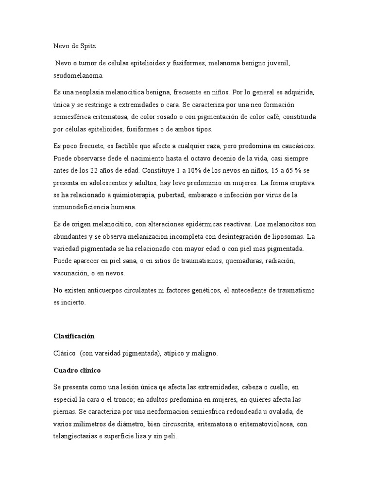 Nevo de Spitz | PDF | Melanoma | Cáncer