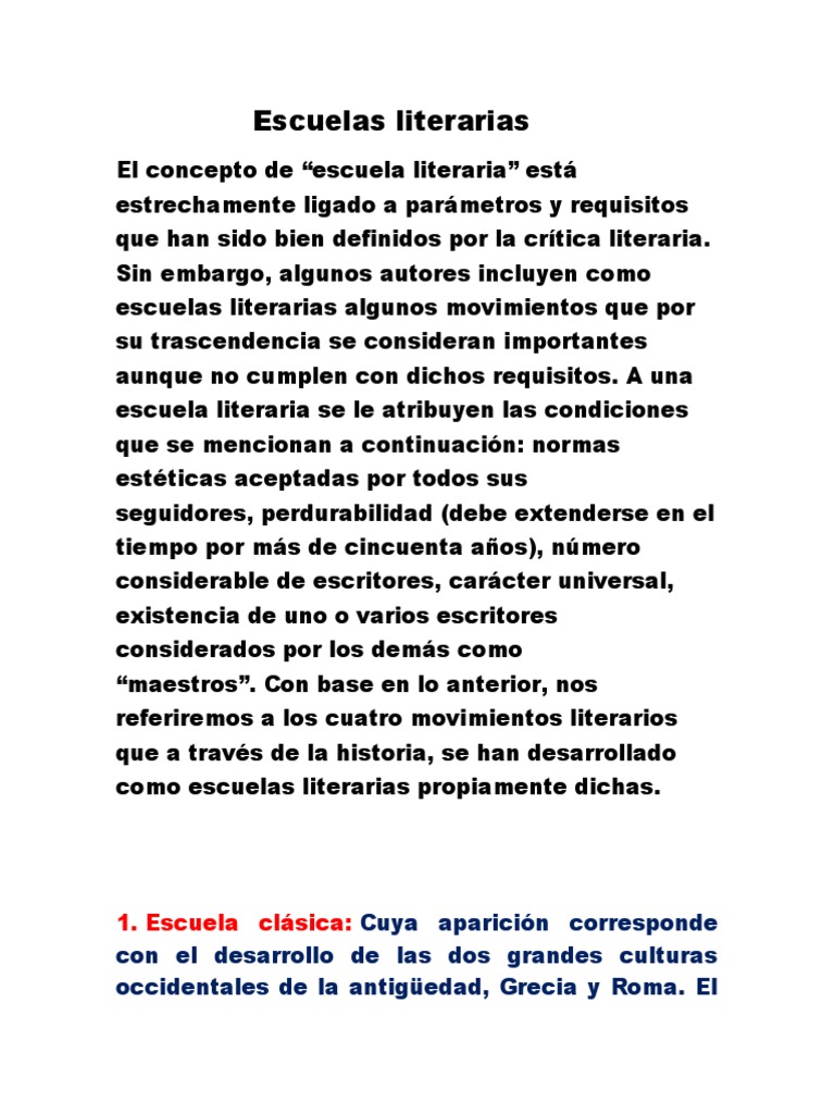 Escuelas Literarias | PDF | Romanticismo | Science