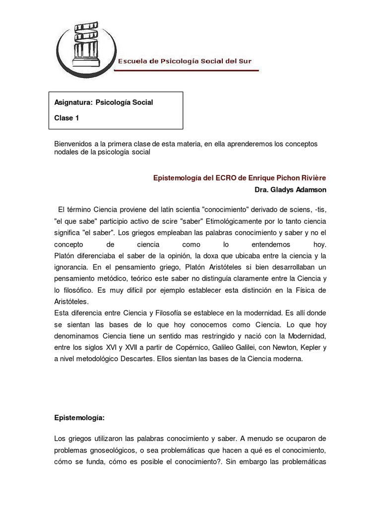 PS - Clase 1 - ECRO 2 PDF | PDF | Conocimiento | Empirismo