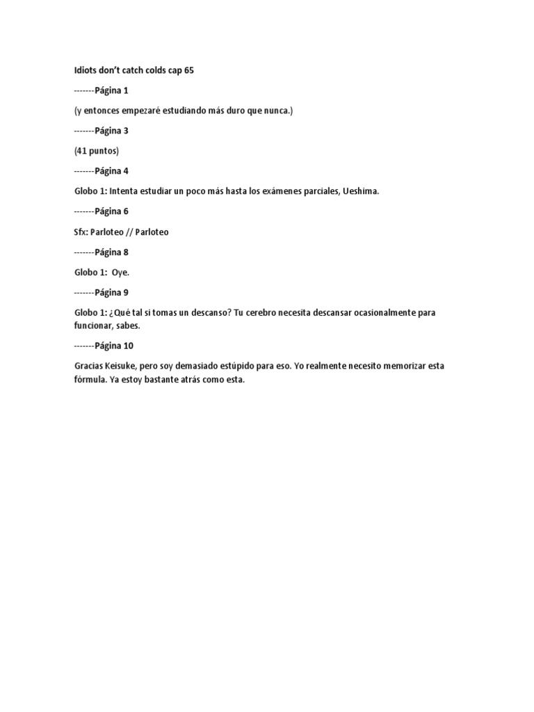 Idiots Don't Catch Cold Cap 65 | PDF