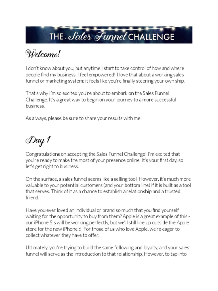 Sales Funnel Challenge Workbook | PDF | Sales | Apple Inc.