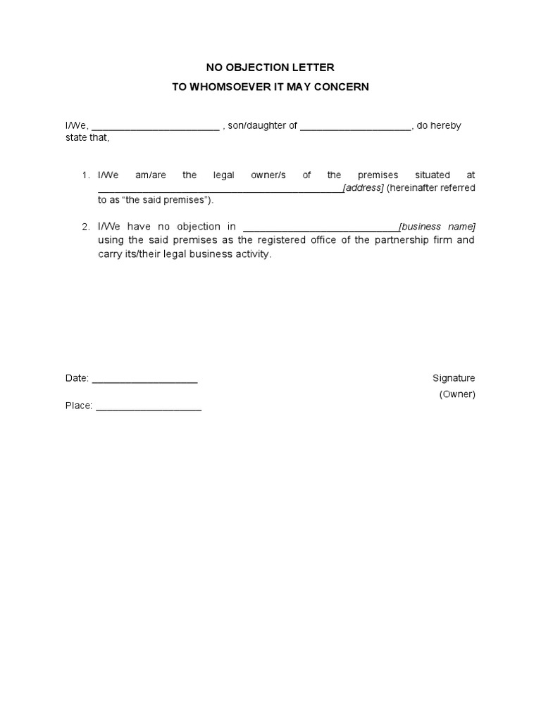 NOC Regd-Office Template | PDF