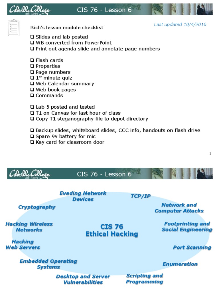 CIS 76 - Lesson 6: Rich's Lesson Module Checklist | PDF | Firewall ...