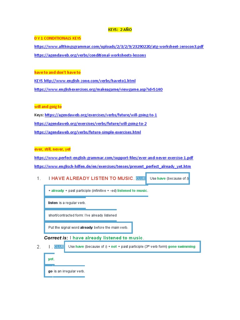 0 Y 1 Conditionals Keys | PDF | Verb | Linguistic Typology