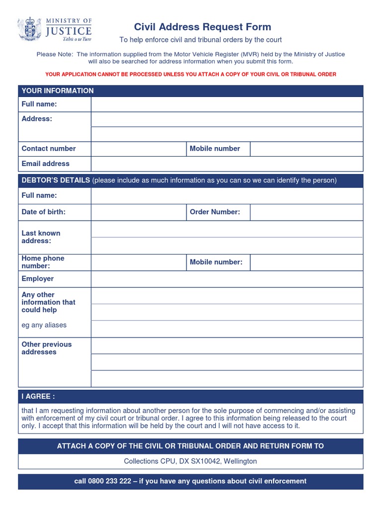 Confidential Address Request | PDF
