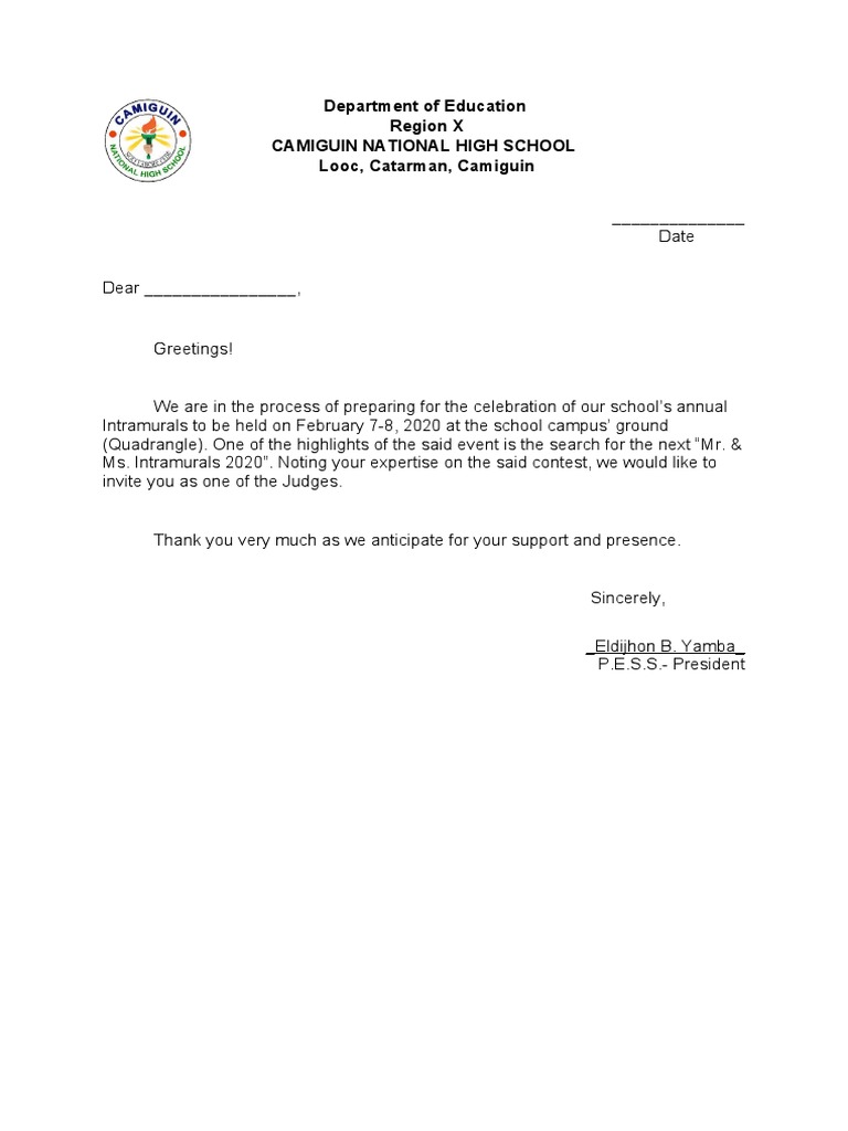 Invitation For Judges | PDF