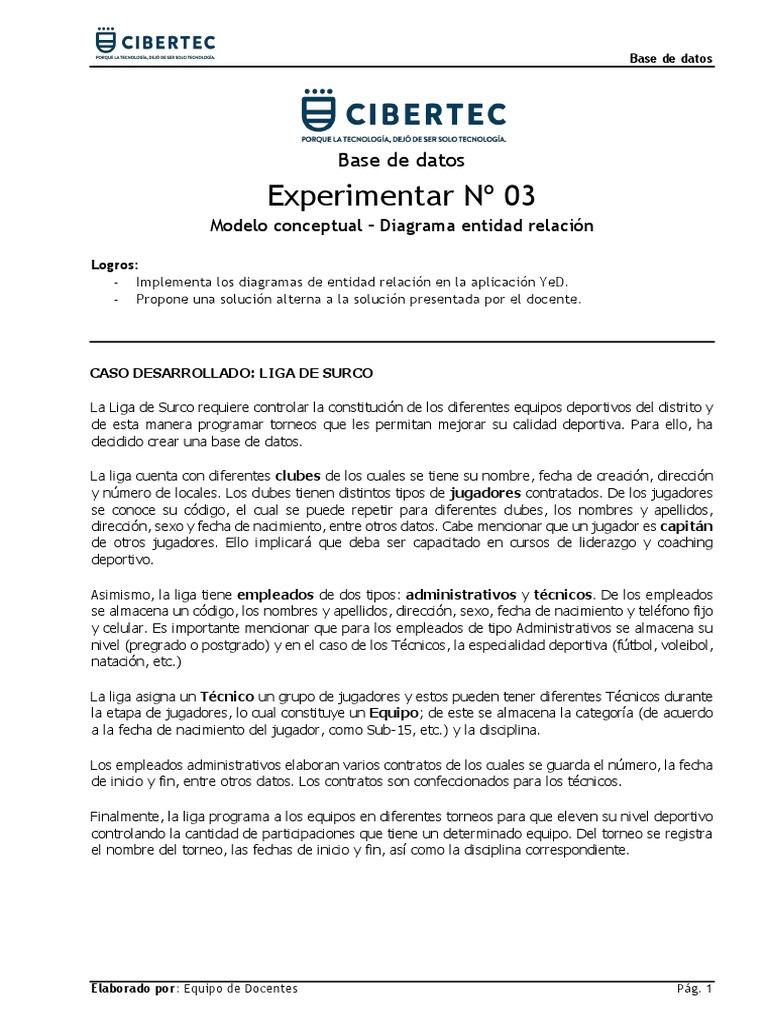 Desarrollo - Tema Modelo Conceptual Entidad Relacion (2349) | PDF ...