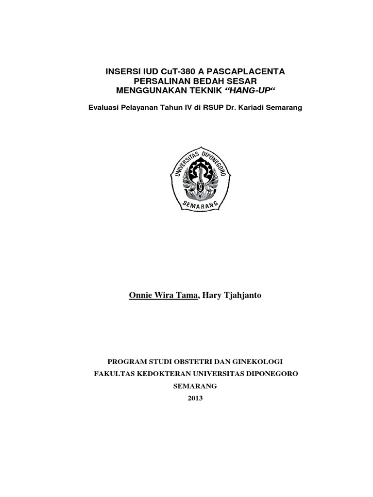 Insersi Iud Cut-380 A Pascaplacenta Hang Up | PDF