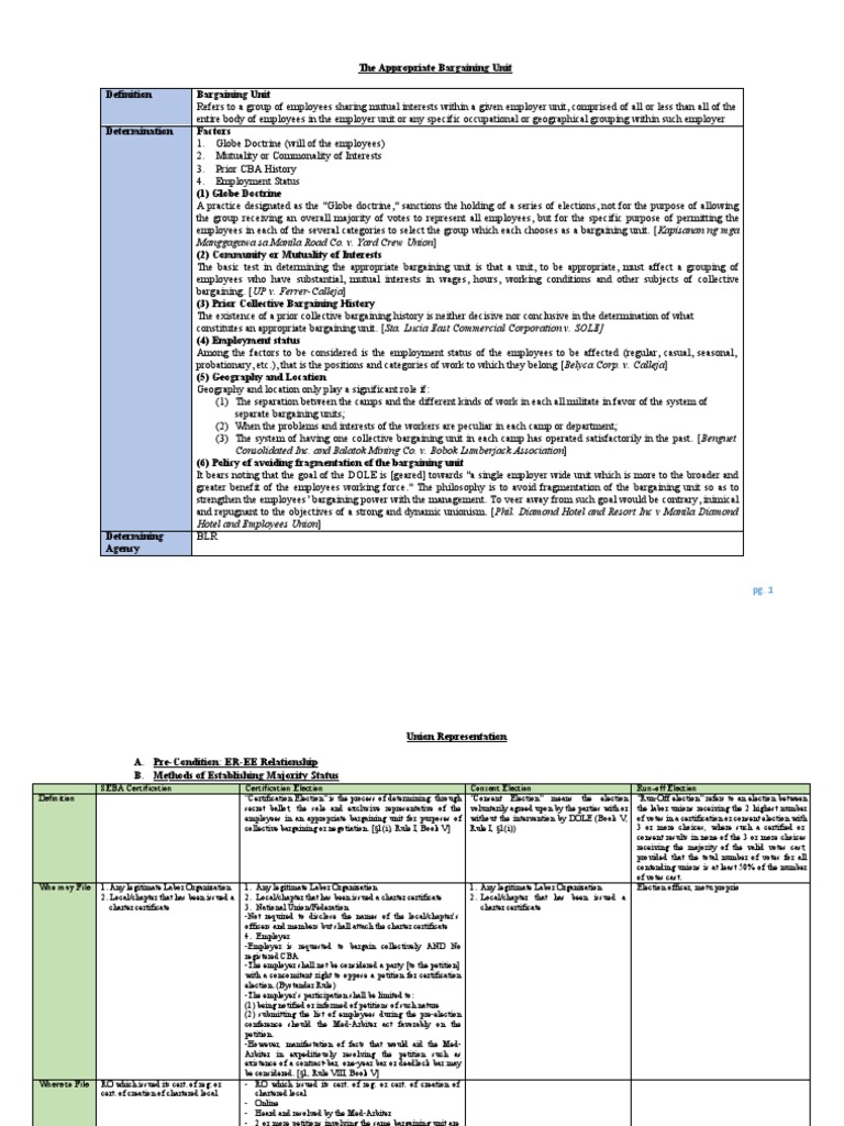 Bargaining Unit and Union Representation NOTES | PDF | Elections | Voting