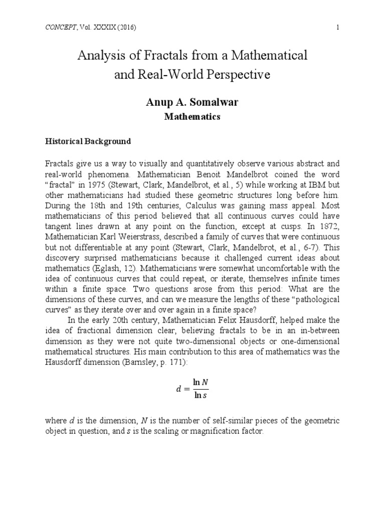 Mathematical Analysis of Fractals | PDF | Fractal | Mathematical Concepts