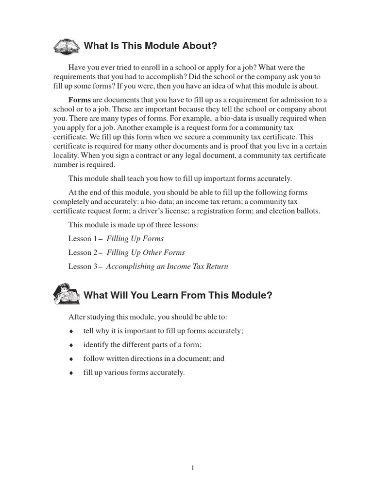 Form Filling Skills Guide | PDF | Taxpayer | Tax Return (United States)