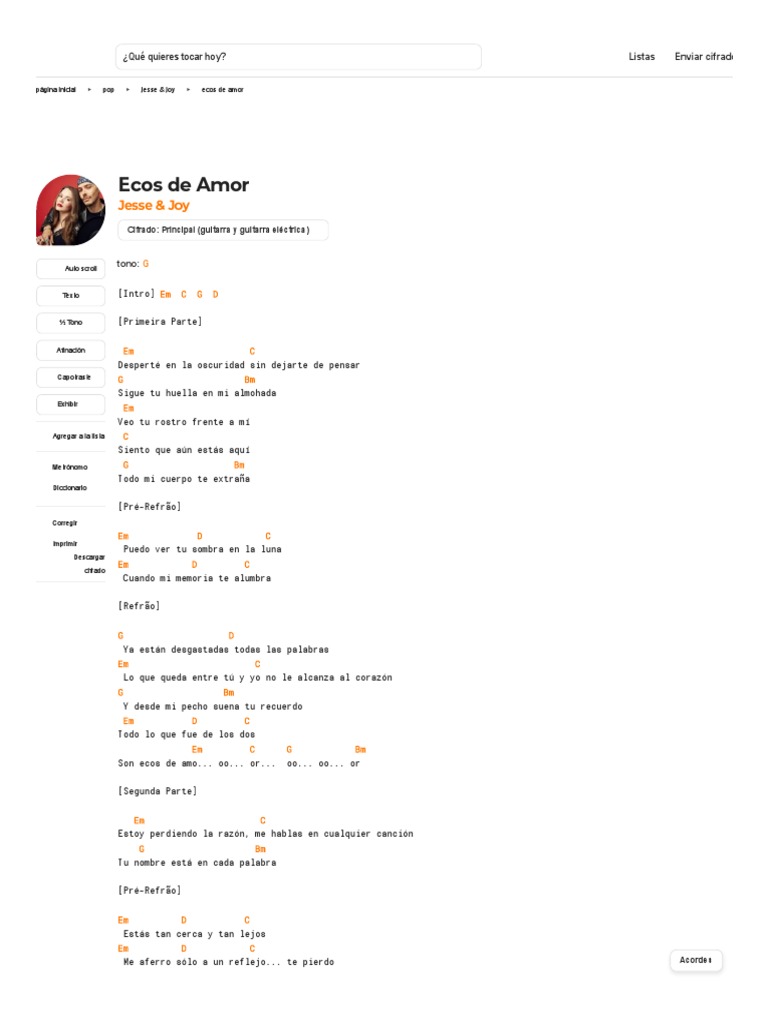 Ecos de Amor - Jesse & Joy - Cifra Club | PDF | Música pop ...