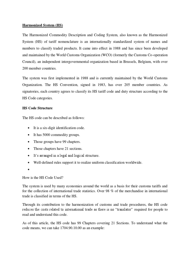 Harmonized System | PDF | Trade | Economies