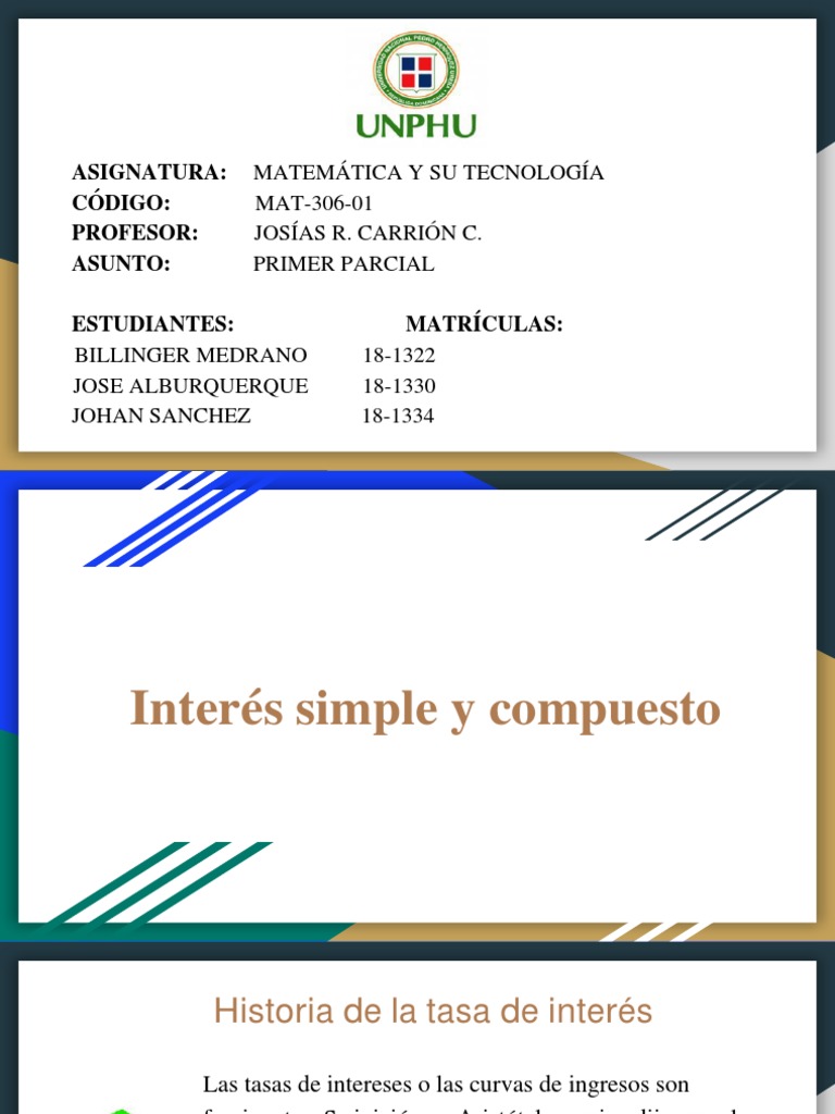 Interés Simple y Compuesto: Guía y Ejercicios | PDF | Tasas de interés ...