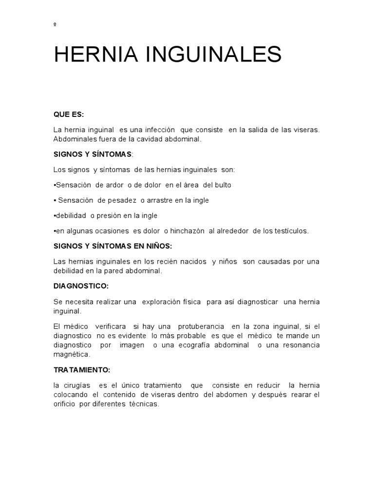 Hernia Inguinales | PDF | Enfermedades y trastornos | Medicina CLINICA