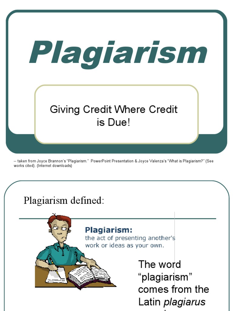 Plagiarism: Giving Credit Where Credit Is Due! | PDF | Plagiarism | Citation