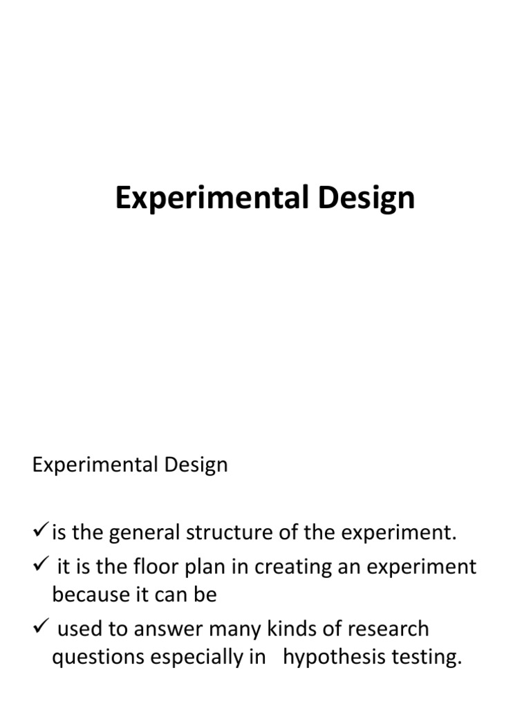 Experimental Design | PDF | Experiment | Design Of Experiments