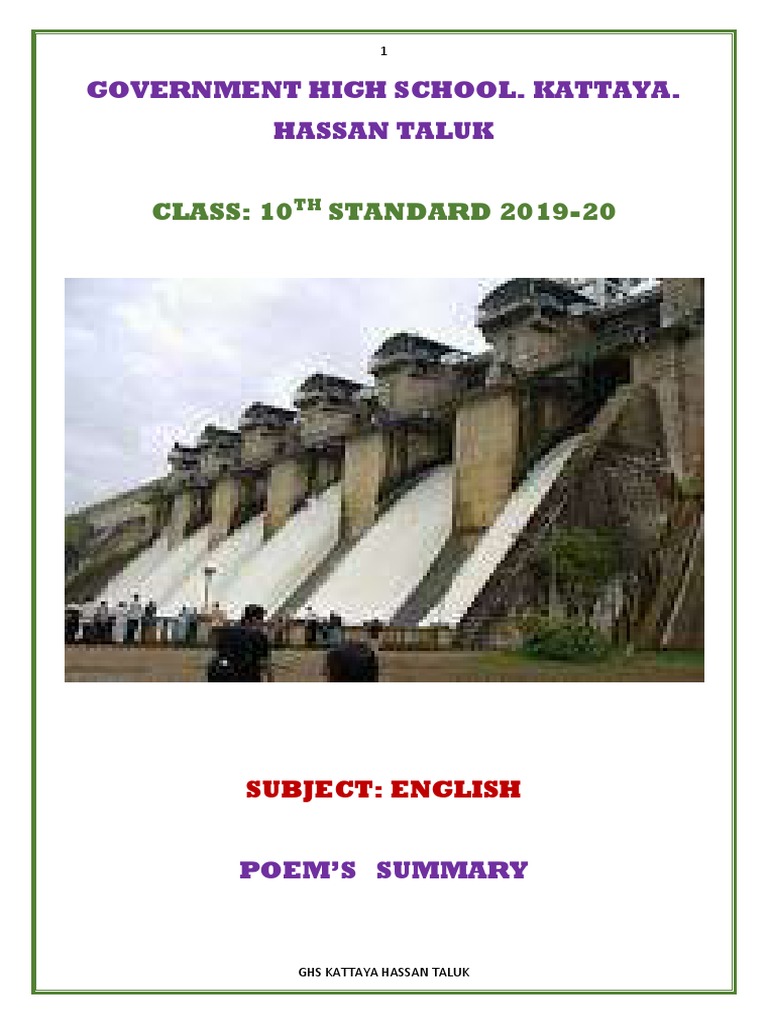 10th Standard Poem's Summary PDF | PDF