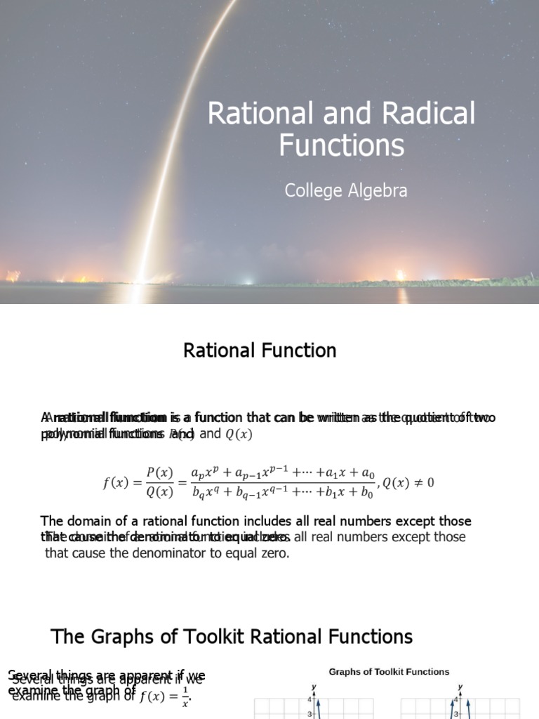 Rational and Radical Functions: College Algebra | PDF | Asymptote ...