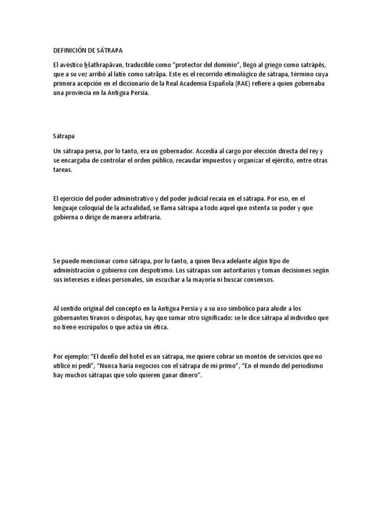 Definición de Sátrapa | PDF