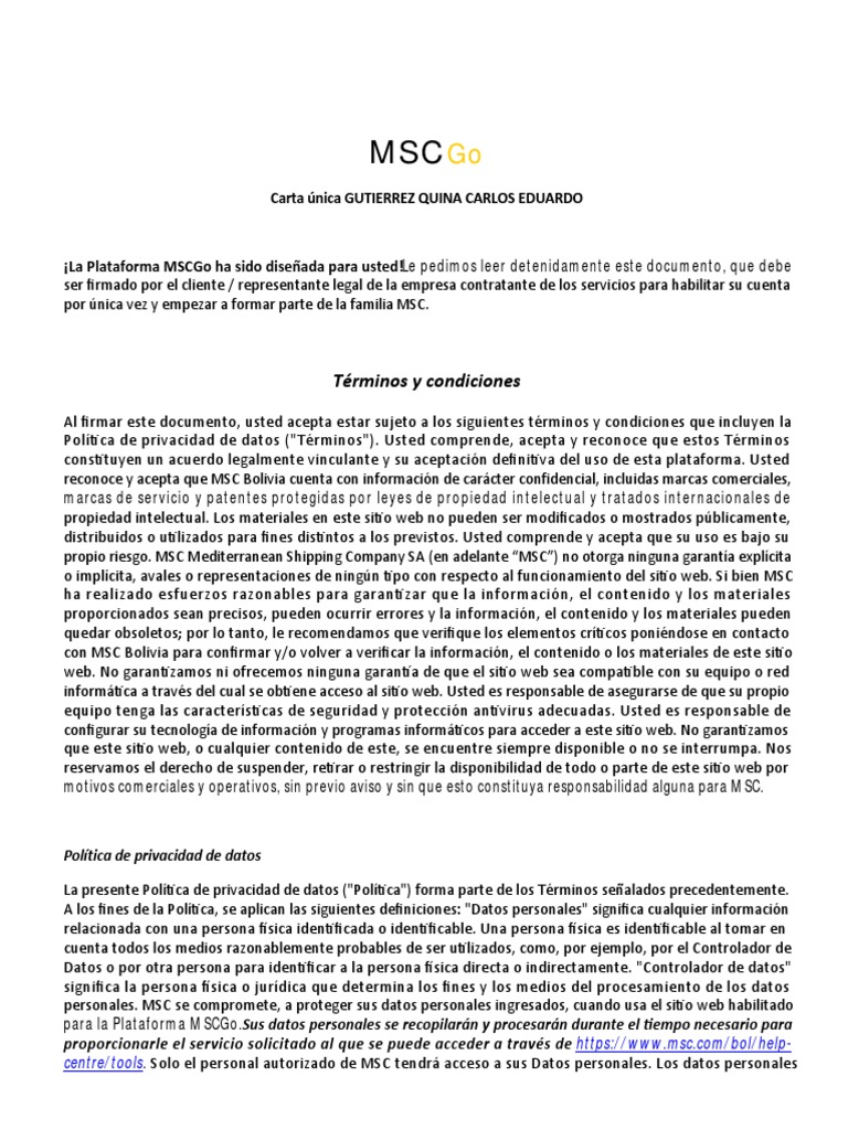 Carta Unica | PDF | Contraseña | Red mundial