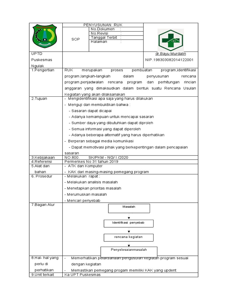 Sop Penyusunan Ruk | PDF