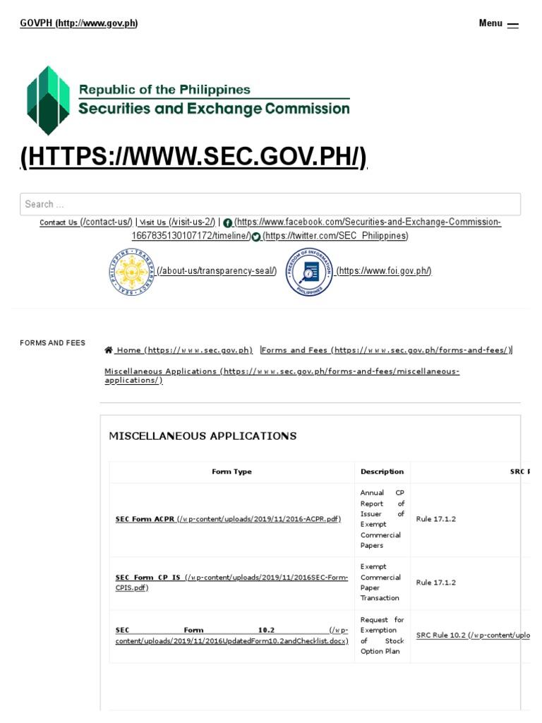 Miscellaneous Applications - Securities and Exchange Commission | PDF ...