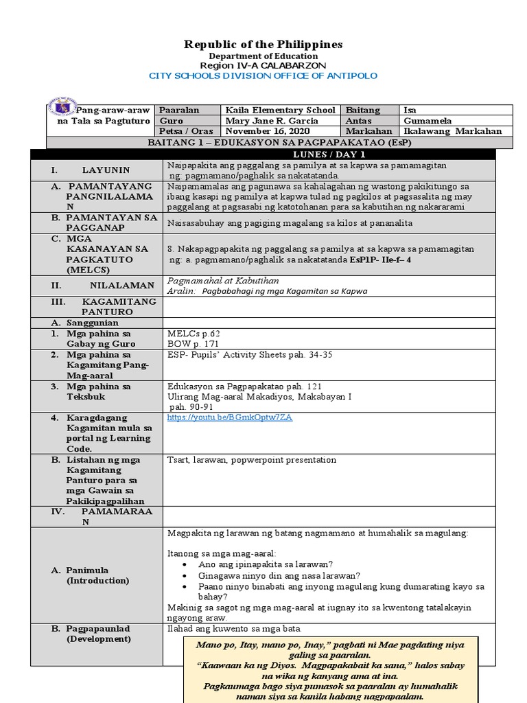 L.e-Esp1-Q2 - Week 5 | PDF