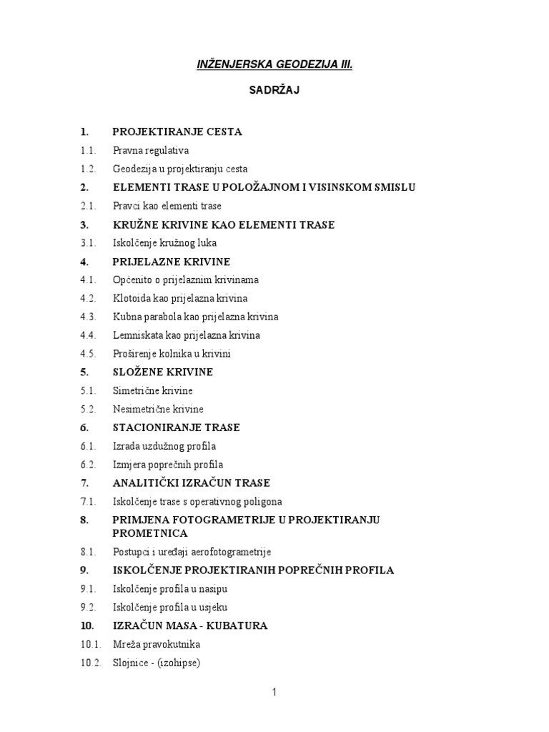 Inzenjerska Geodezija Iii PDF | PDF
