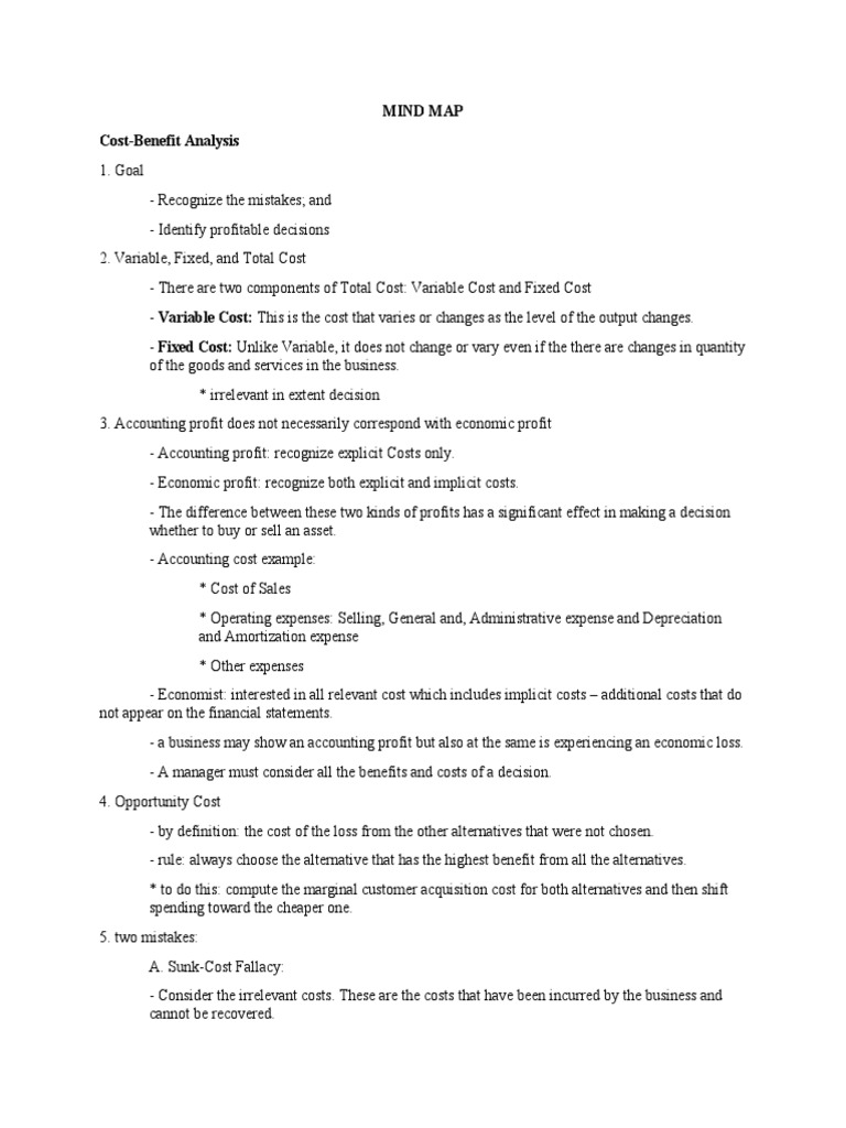 Mind Map Chapter 3 and 4 Outline | PDF | Cost | Expense