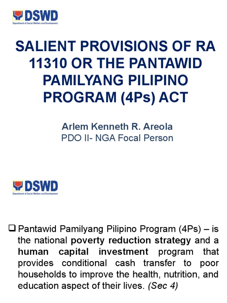 Salient Provisions of RA 11310: 4Ps Act | PDF | U.S. Securities And ...