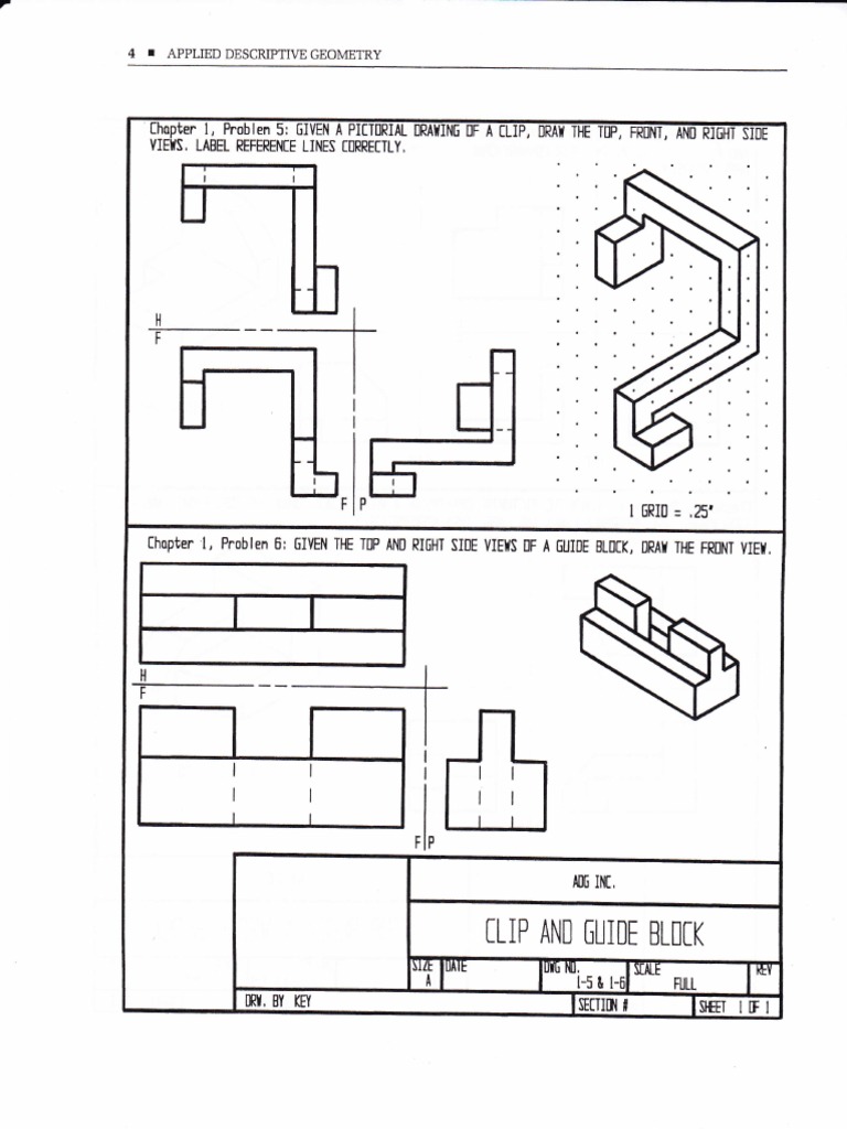 Descriptive Geometry Problem Set | PDF | Geometry | Space