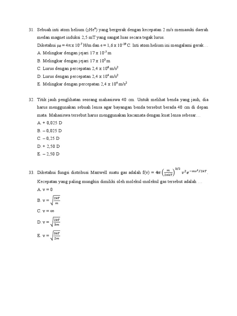 Pembahasan Fisika SIMAK UI 2019 (A) PDF | PDF | Sains & Matematika ...