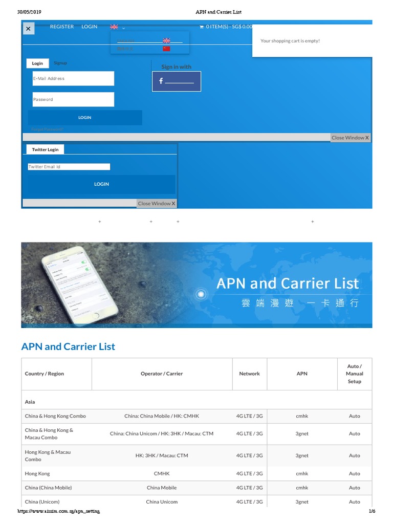 APN and Carrier List | PDF | 4 G | Consumer Electronics