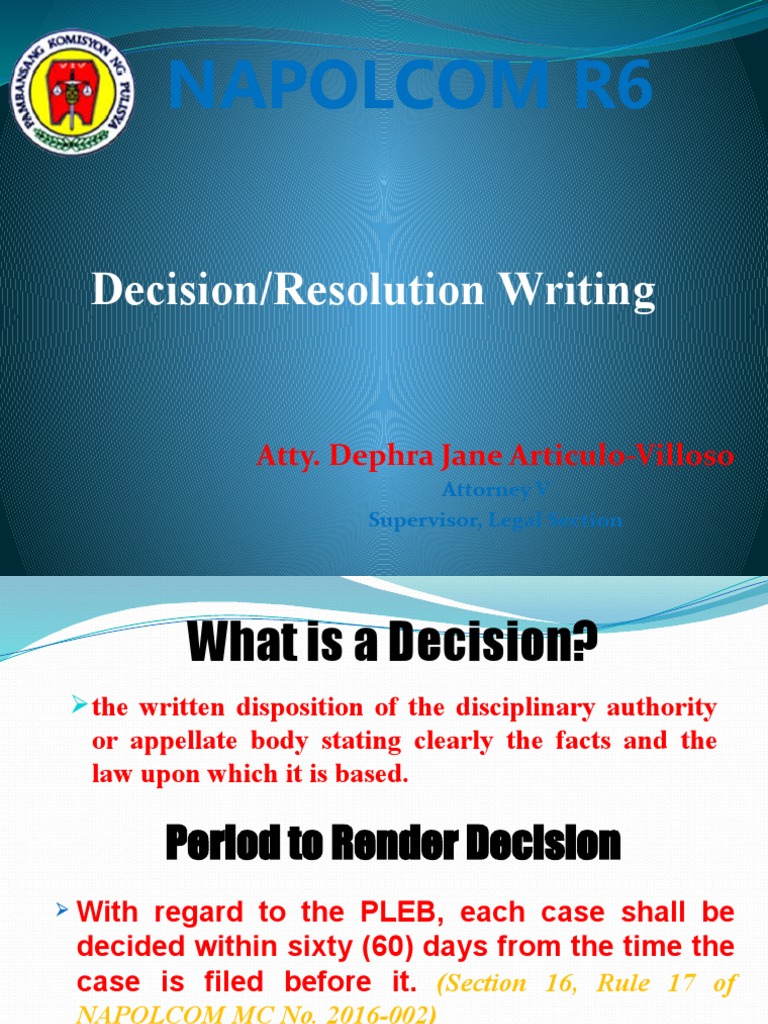 PLEB Decision and Resolution Writing | PDF | Judgment (Law) | Criminal Law