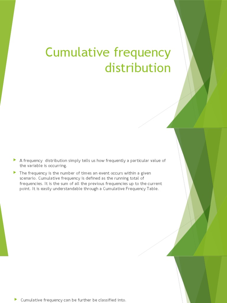 Cumulative Frequency Distribution Explained | PDF