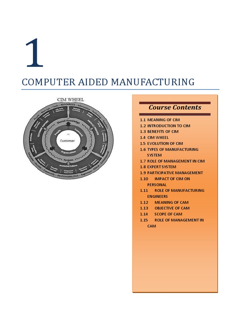 Computer Aided Manufacturing Chapter 1 Pdf Automation Computer