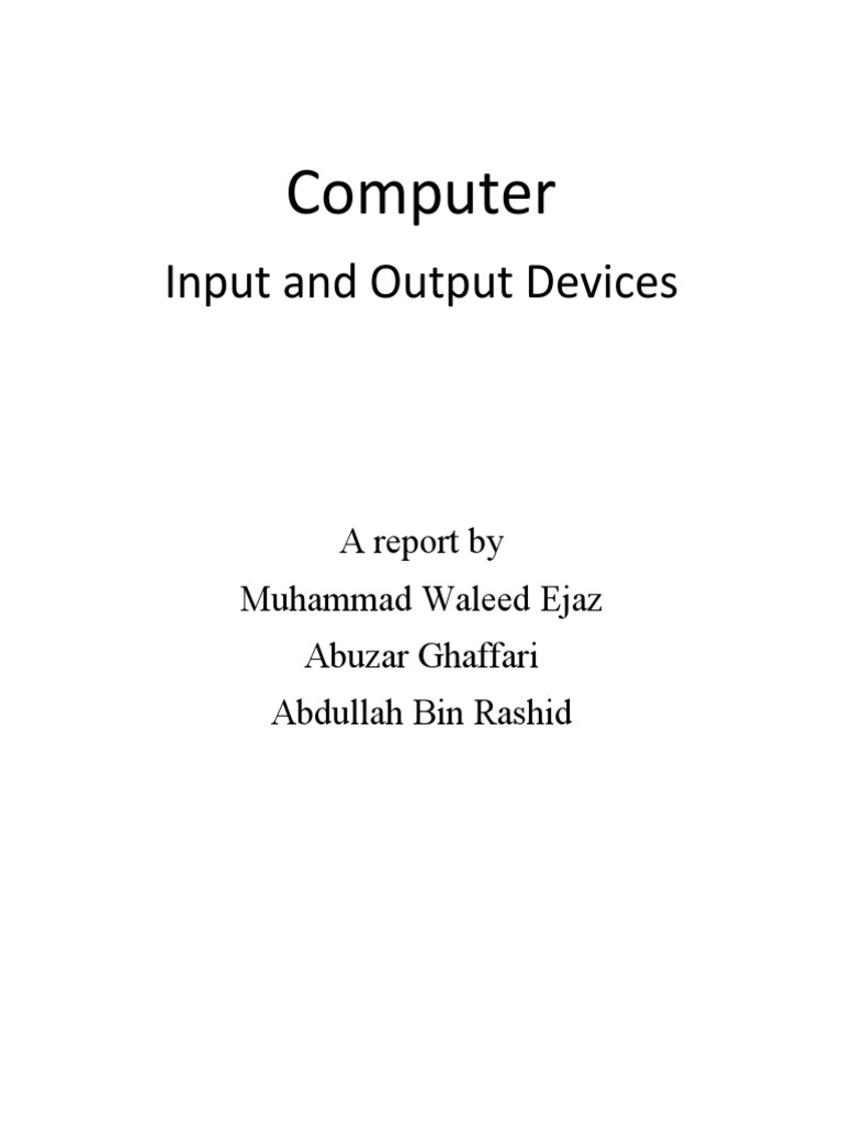 Input and Output Devices: Computer | PDF | Computer Monitor | Printer ...