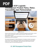 8 Contoh SOP Manajemen Gudang Lengkap | PDF | Pengelolaan Keuangan & Uang