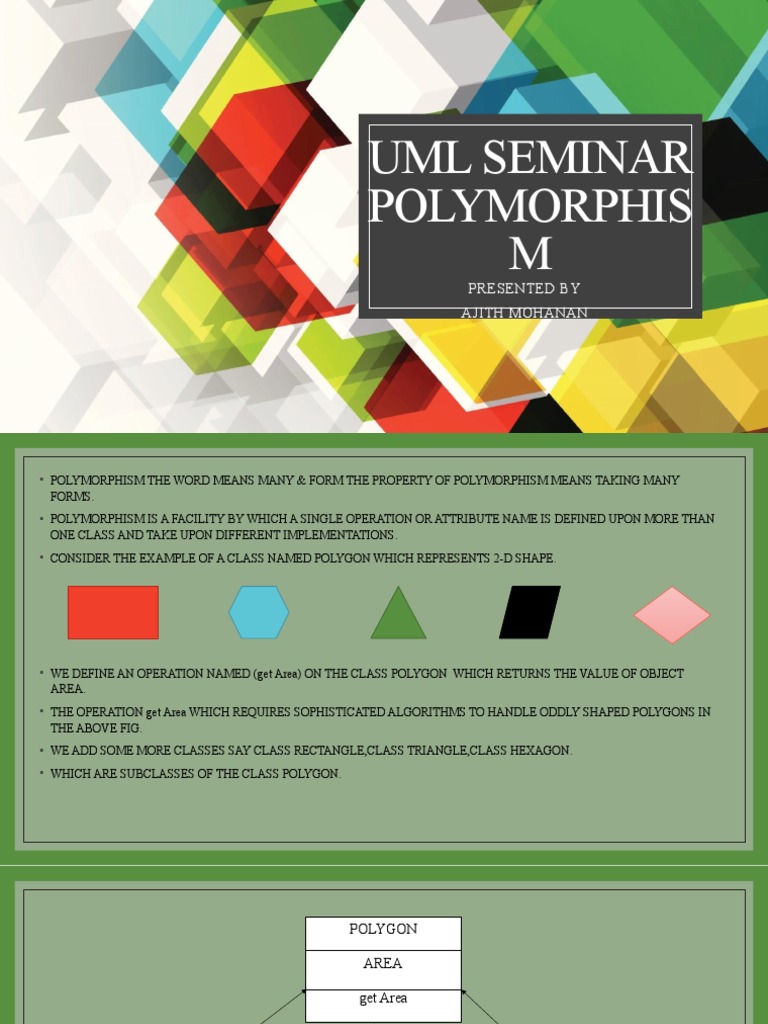 Uml Seminar Polymorphis M: Presented by Ajith Mohanan | PDF