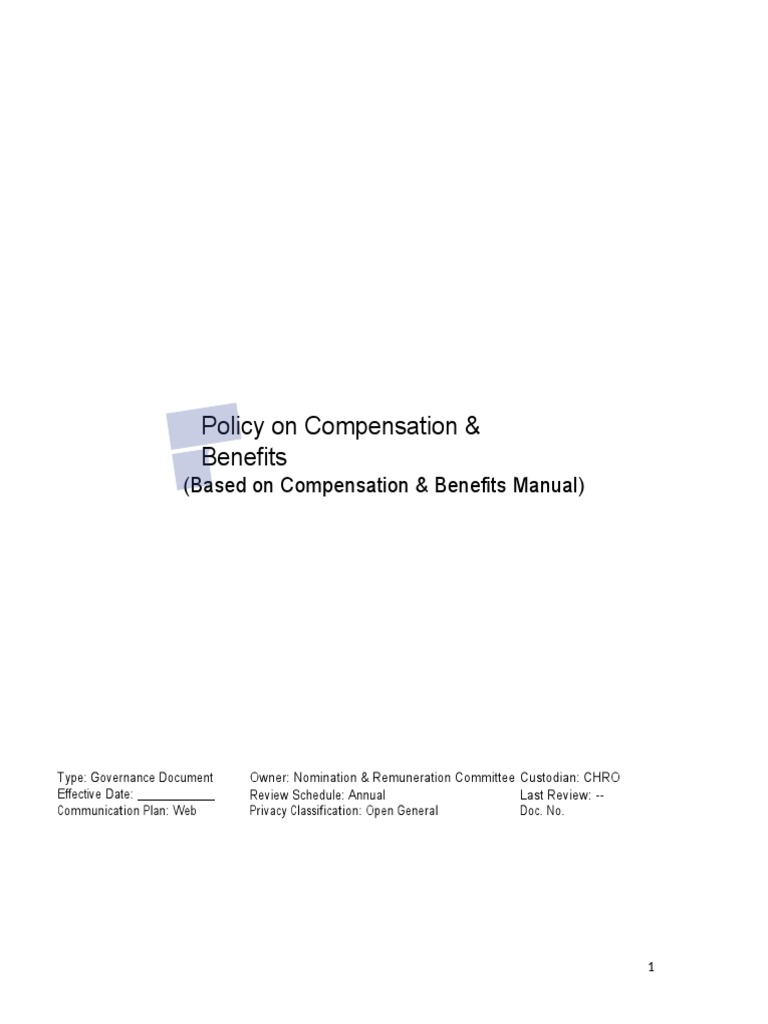 A Comprehensive Guide to Compensation, Benefits, and Rewards Policies ...
