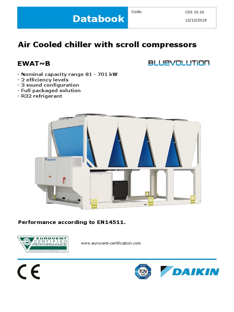PDB Daikin - EWAT-B (R32) - en PDF | PDF | Heat Exchanger | Air ...