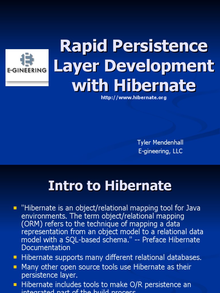 Rapid Persistence Layer Development With Hibernate | PDF | Databases ... Rapid Persistence Layer Development With Hibernate | PDF | Databases ...