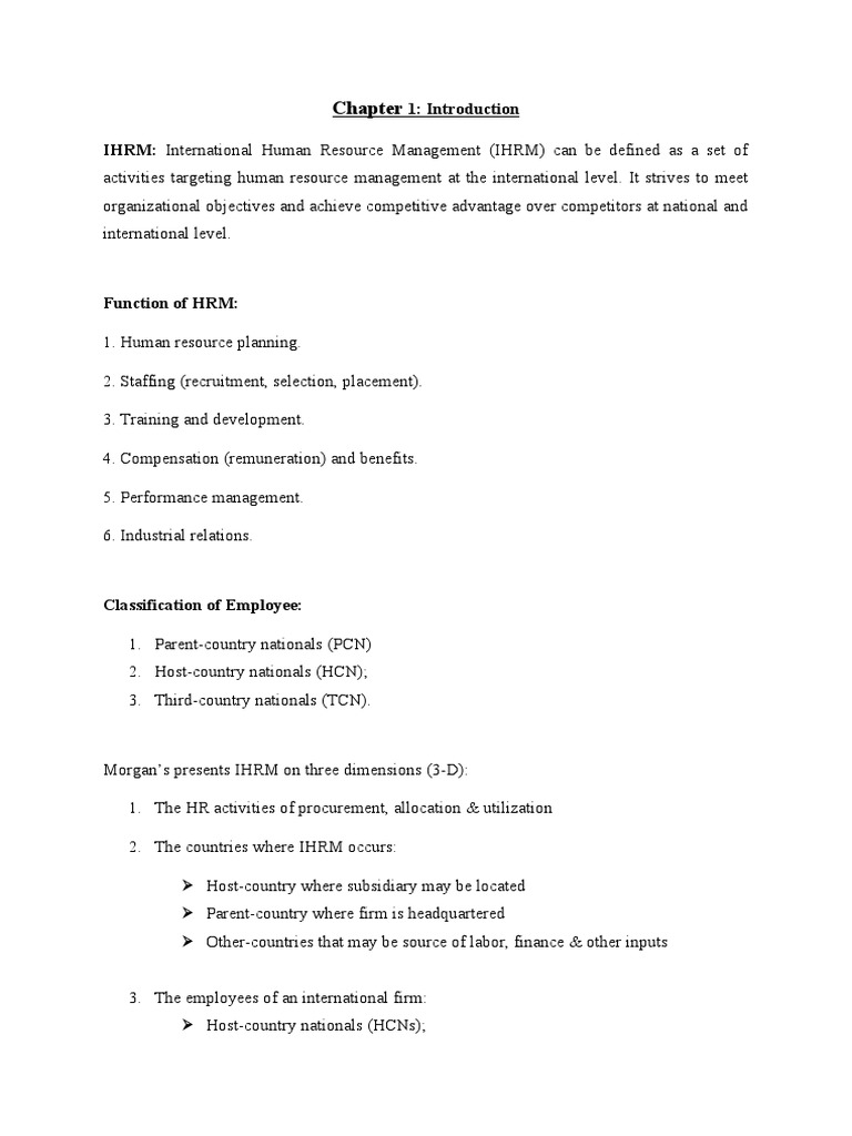 Understanding IHRM Concepts and Functions | PDF