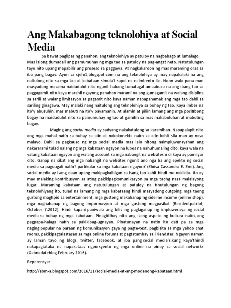 Makabagong Teknolohiya at Social Media | PDF