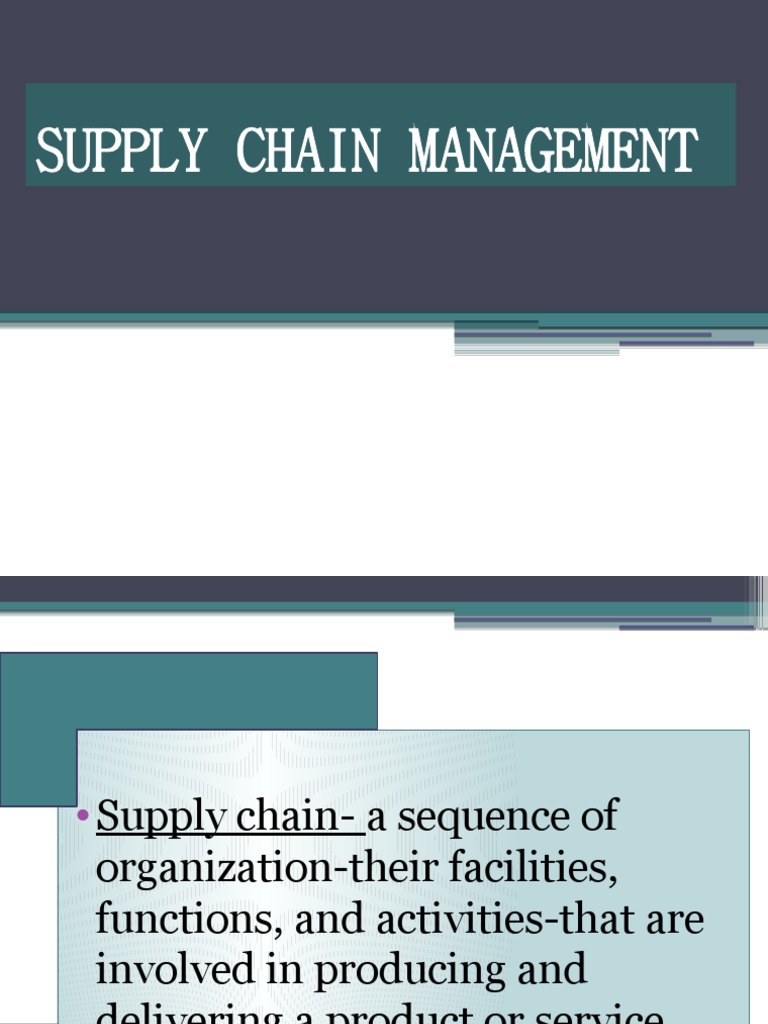 Supply Chain Management Report 1 | PDF | Supply Chain | Enterprise ...
