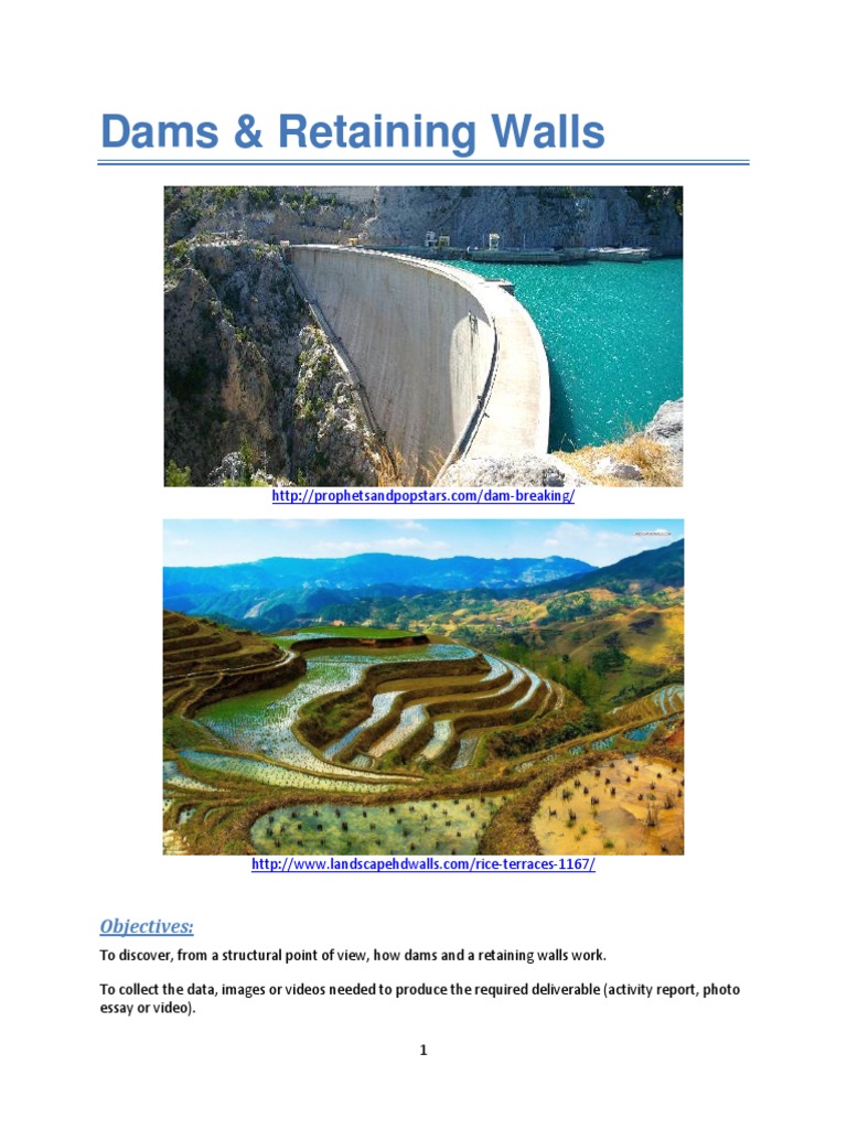 Dams & Retaining Walls: Objectives | PDF | Dam | Nature