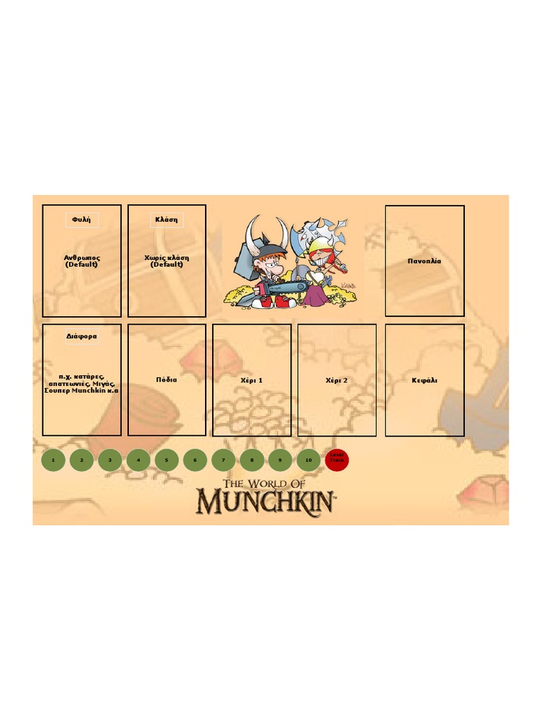 Munchkin Player Board Greek | PDF