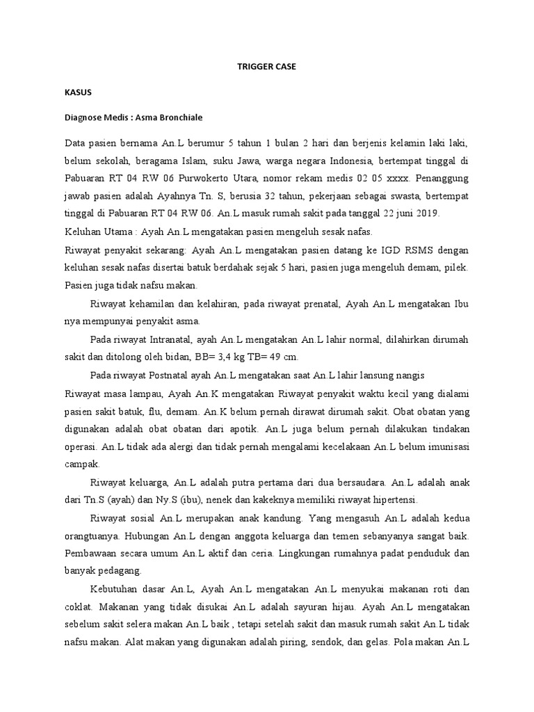 Diagnose Medis: Asma Bronchiale: Trigger Case Kasus | PDF