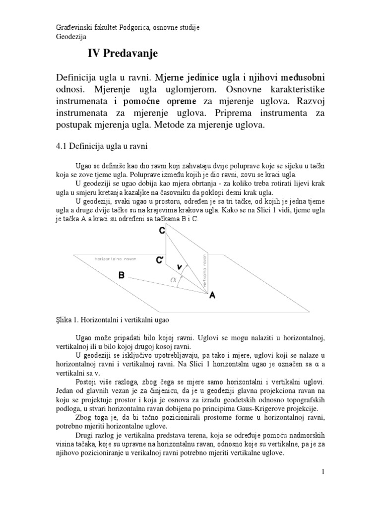 Četvrto predavanje geodezija _ građevinarstvo | PDF